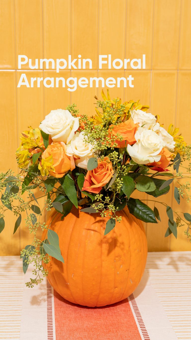 How To Make a Fall Floral Arrangement Using a Pumpkin